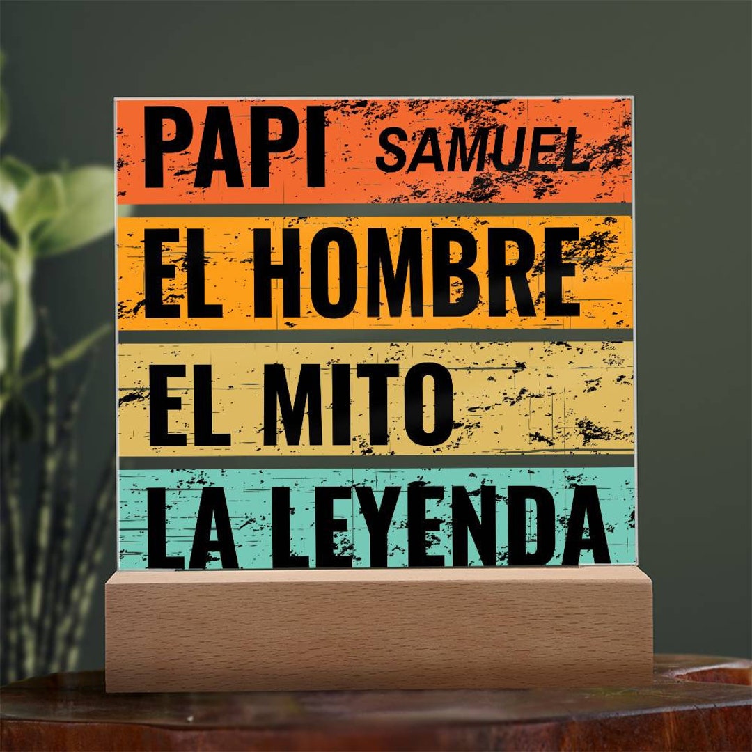 Personalized Acrylic Plaque for Dad, LED Wood Base, Father's Day Gift ...