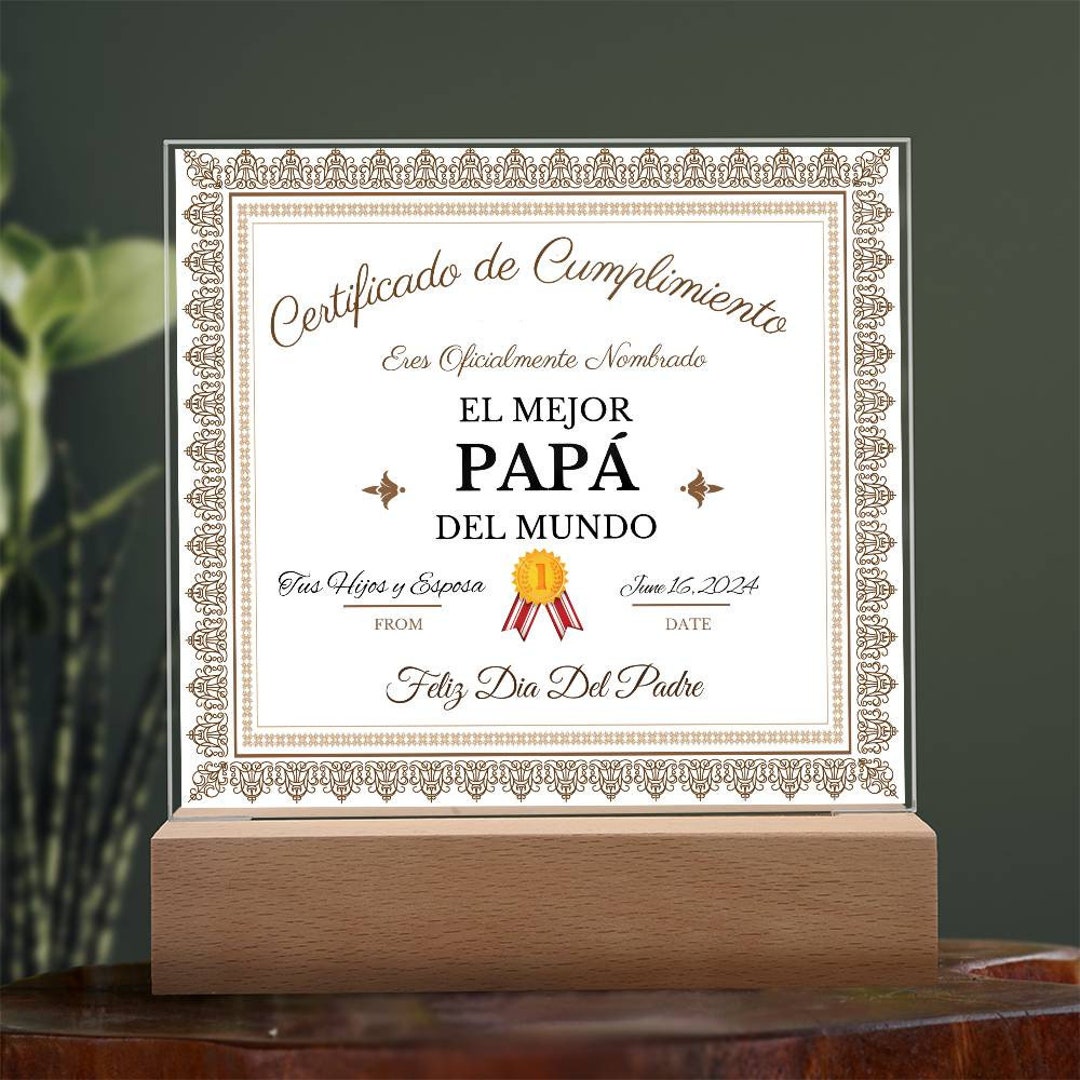 Personalized Acrylic Dad Plaque, Engraved Wooden Base, Father's Day ...