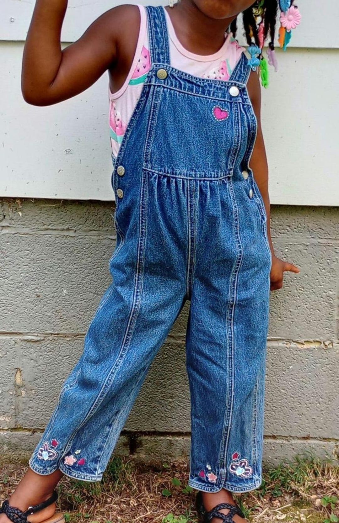 Vintage Little Girl Overalls Size 4T - Etsy