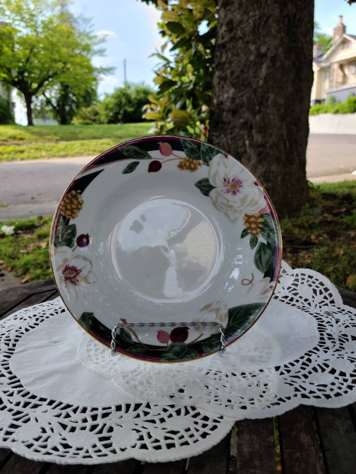 Vintage Tienshan Fine China Magnolia Set of 7 Flat Teacups and - Etsy