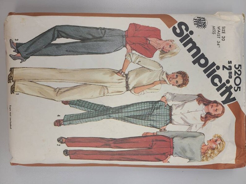 Vintage Simplicity 5205 Misses' Pants Size 20 - Etsy