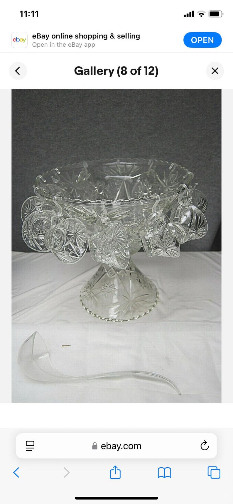 Vintage MCM Early American Prescut Crystal Anchor Hocking Star of David ...