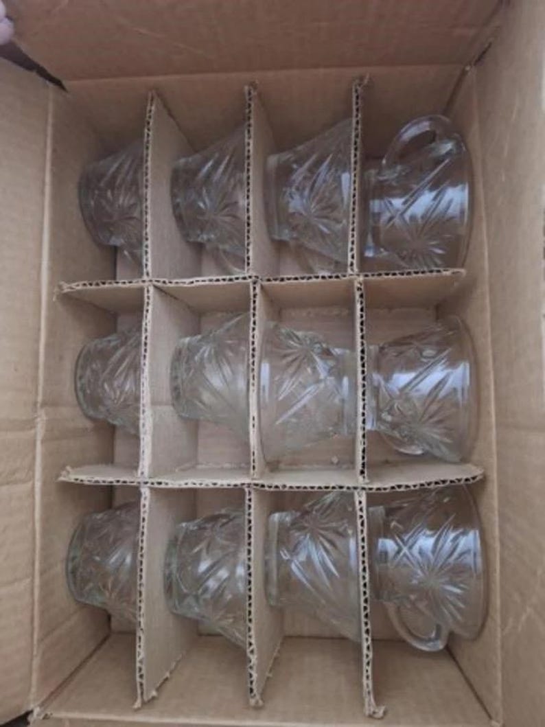 Vintage MCM Early American Prescut Crystal Anchor Hocking Star of David ...