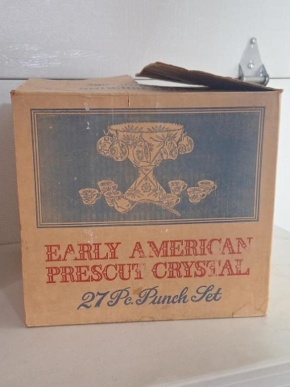 Vintage MCM Early American Prescut Crystal Anchor Hocking Star of David ...