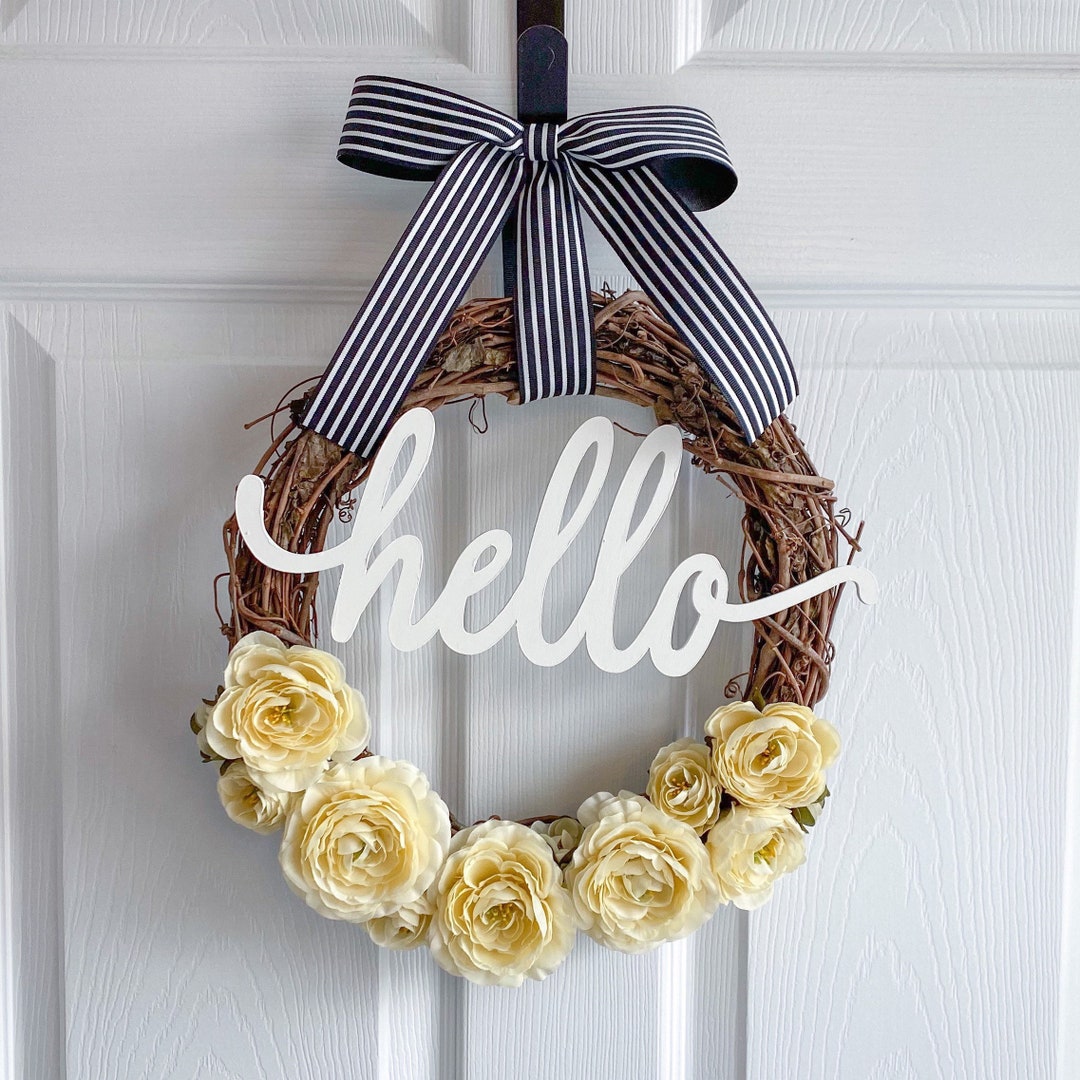 All Year round Wreath White Rose Wreath Spring Wreath for - Etsy.de