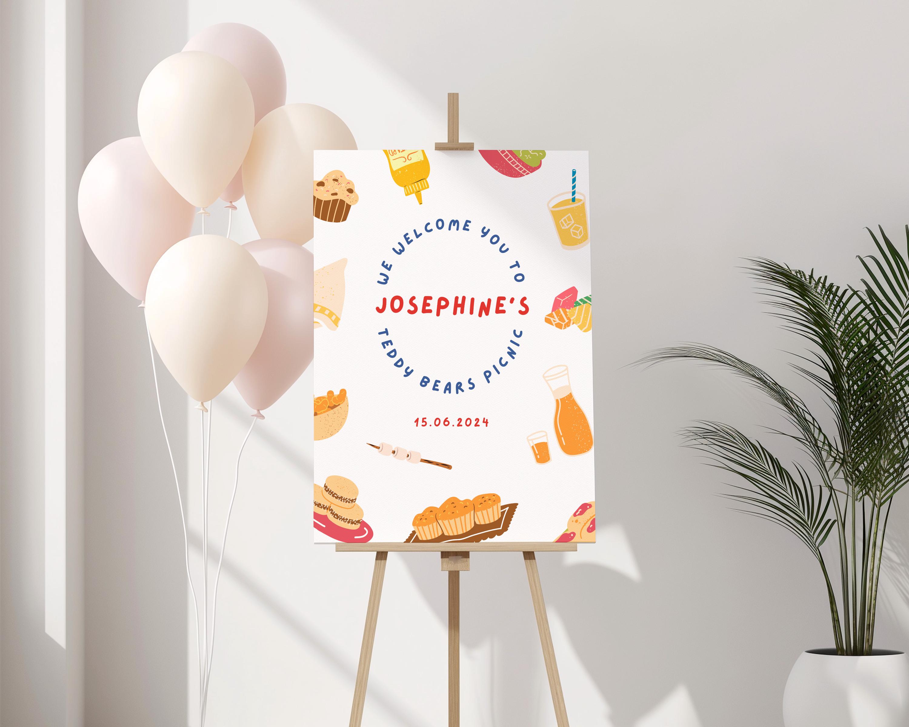 2X Teddy Bears Picnic Food Table Cards. Teddy Bear Picnic Theme. Teddy ...