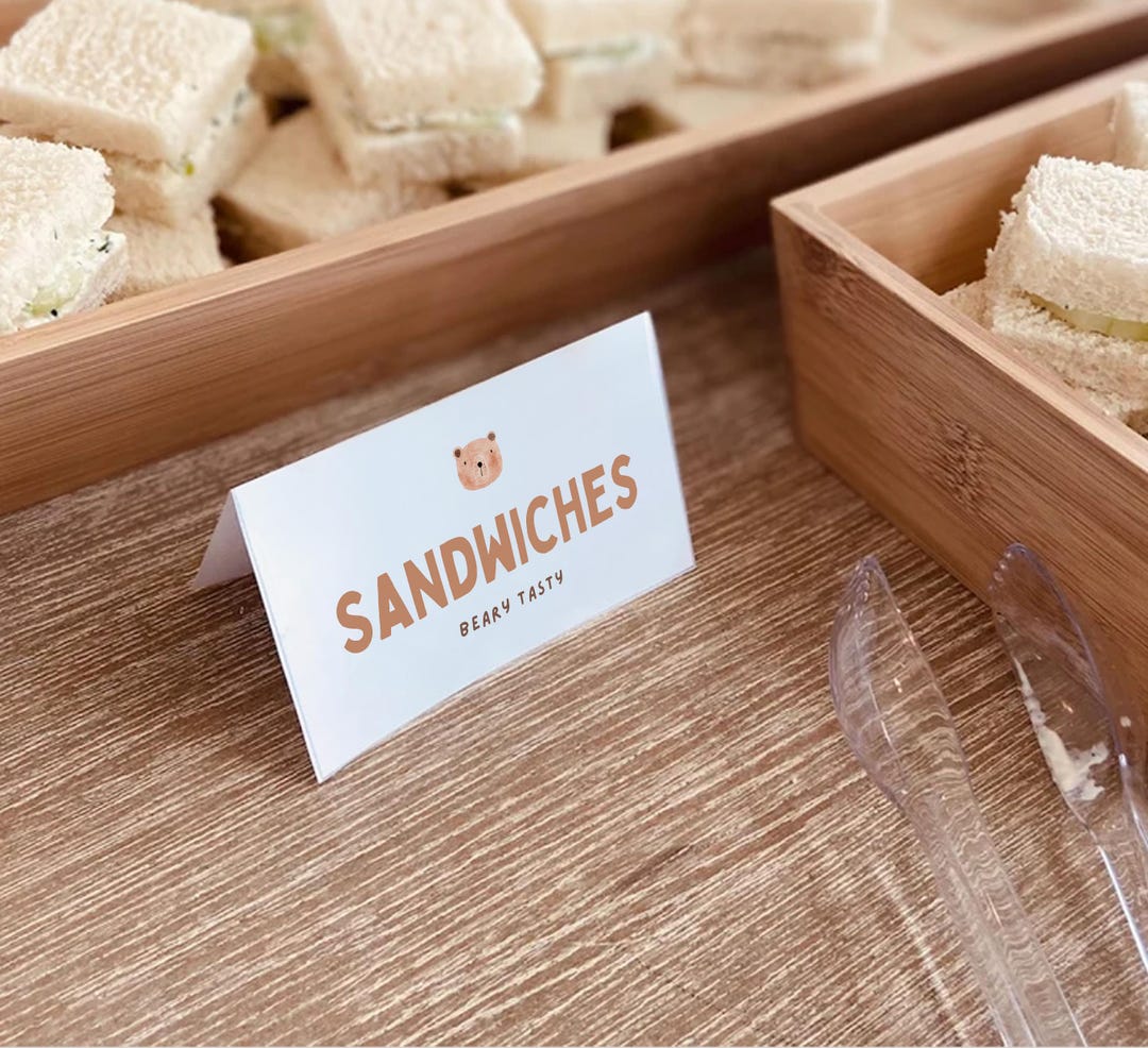 3X Teddy Bears Picnic Food Table Cards. Teddy Bear Picnic Theme. Teddy ...