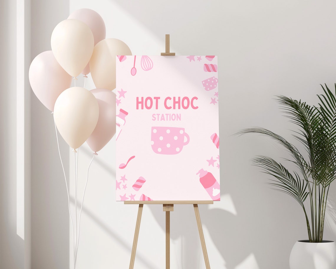 Pamper Party AND Sleepover Party Welcome Sign and Hot Chocolate Station ...