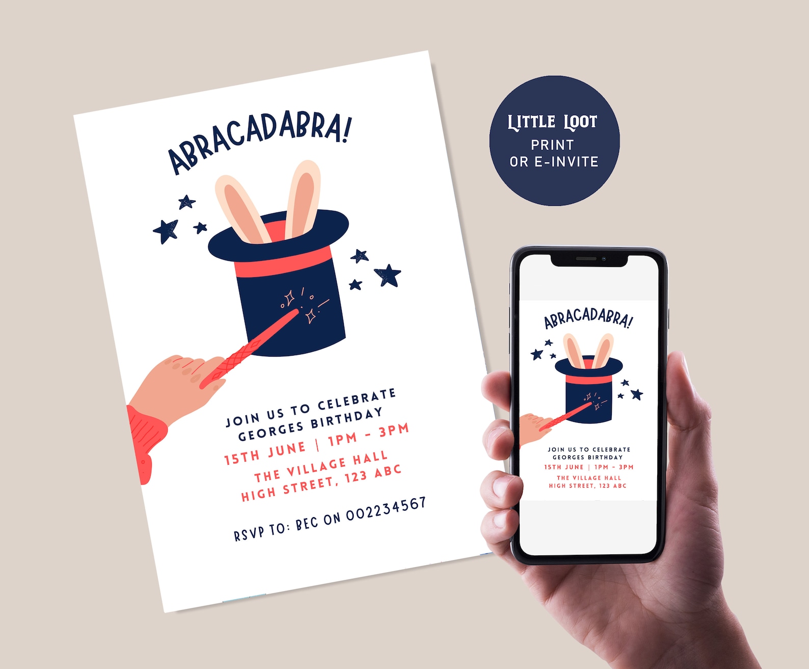 Magician Party Invite and Thank You Card Bundle. Magic Party Printable ...