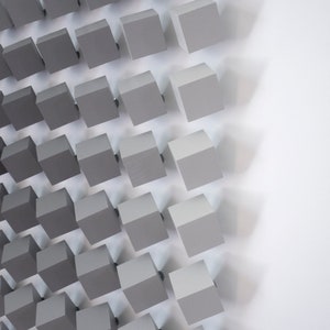 Modern Wall Art Sculpture Block Art Cubist Geometric Grid Pattern ...