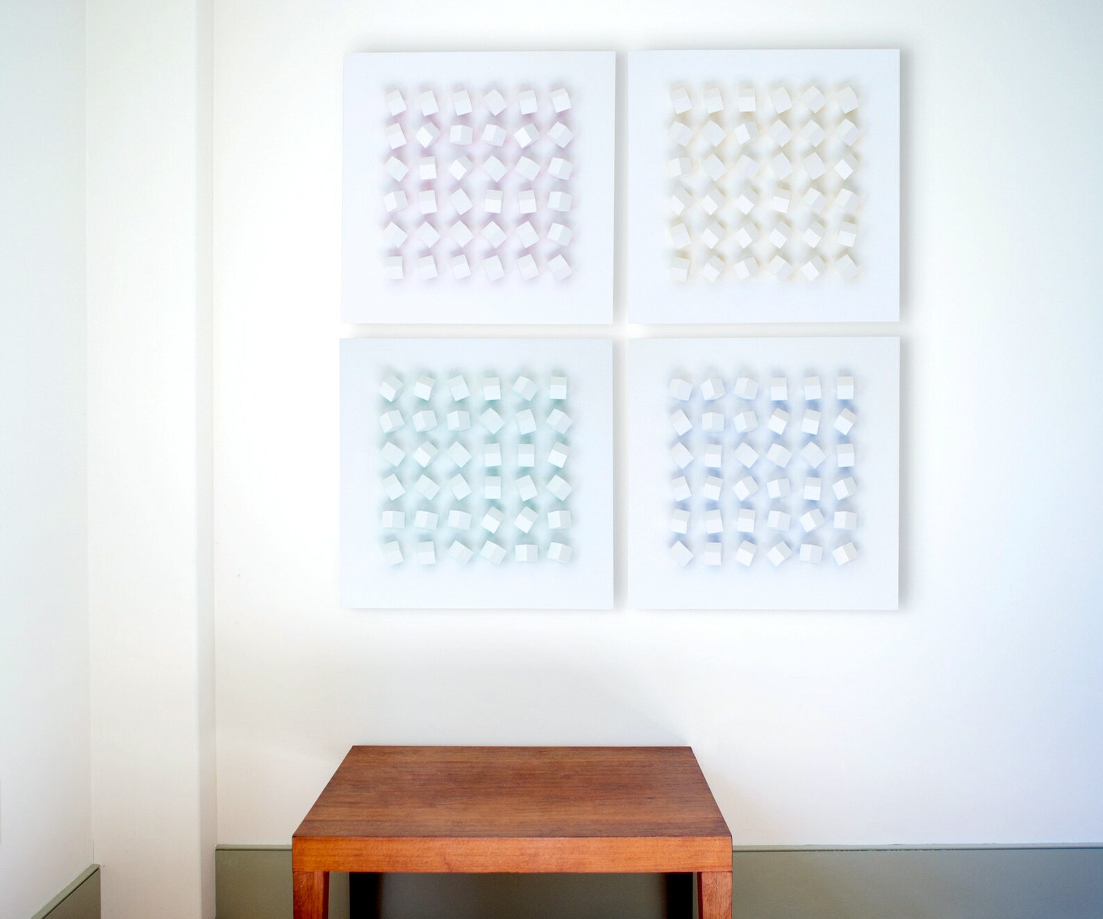 Modern Wall Art Sculpture Block Art Geometric Minimalist Grid Pattern ...