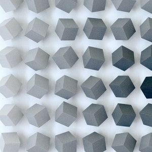 Modern Wall Art Sculpture Block Art Cubist Geometric Grid Pattern ...