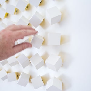 Modern Wall Art Sculpture Block Art Geometric Minimalist Grid Pattern ...