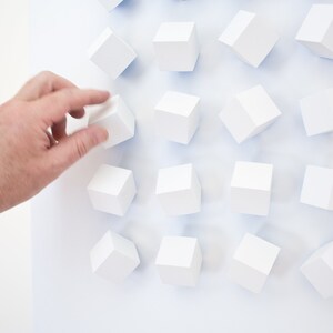 Modern Wall Art Sculpture Block Art Geometric Minimalist Grid Pattern ...