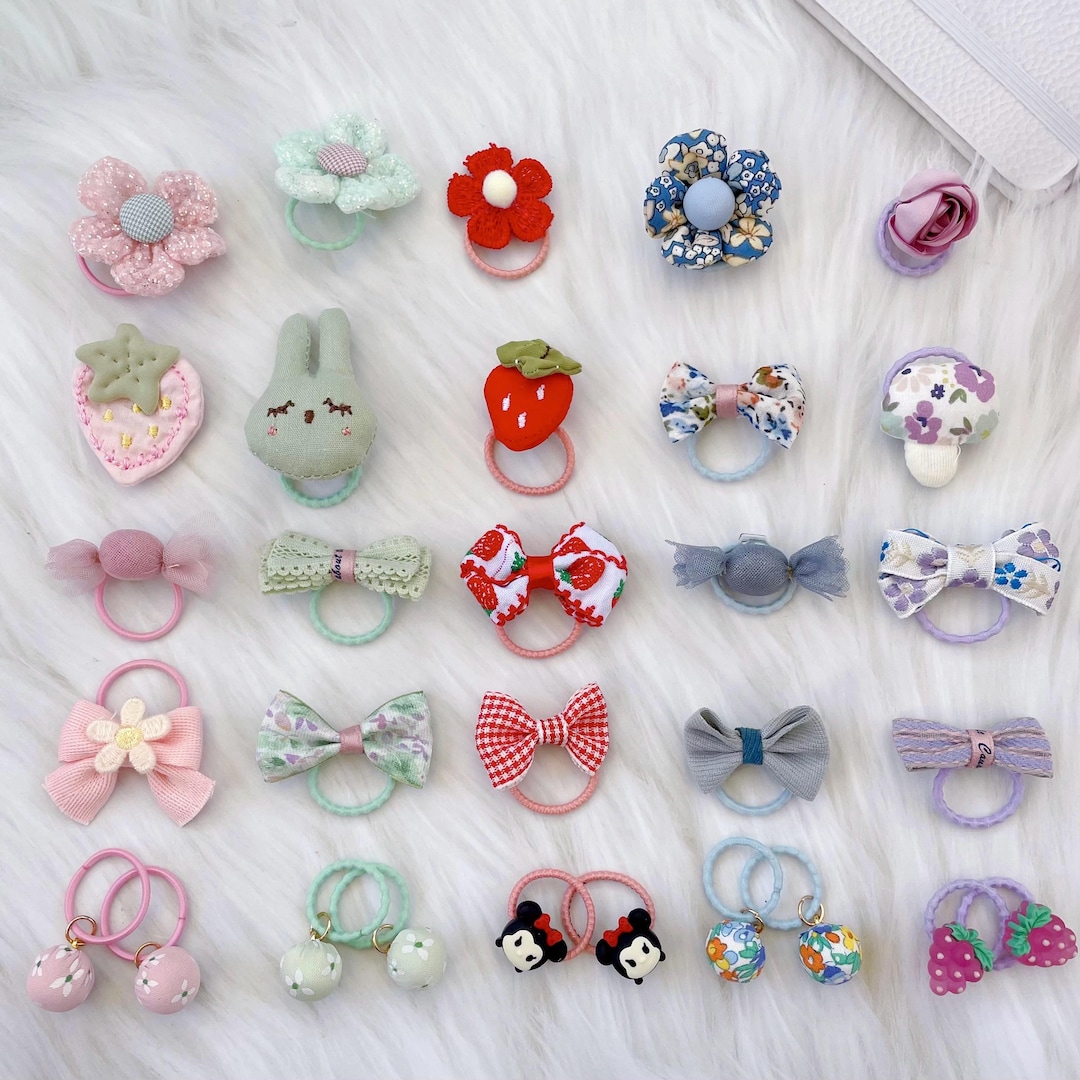 Set of 6 3/4” Hoop Gentle Baby Hair Ties, Toddler Hair Ties, Toddler ...