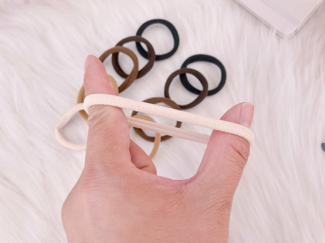 Gentle Nylon Hair Ties, Neutral Color Hair Ties, Baby Hair Ties ...