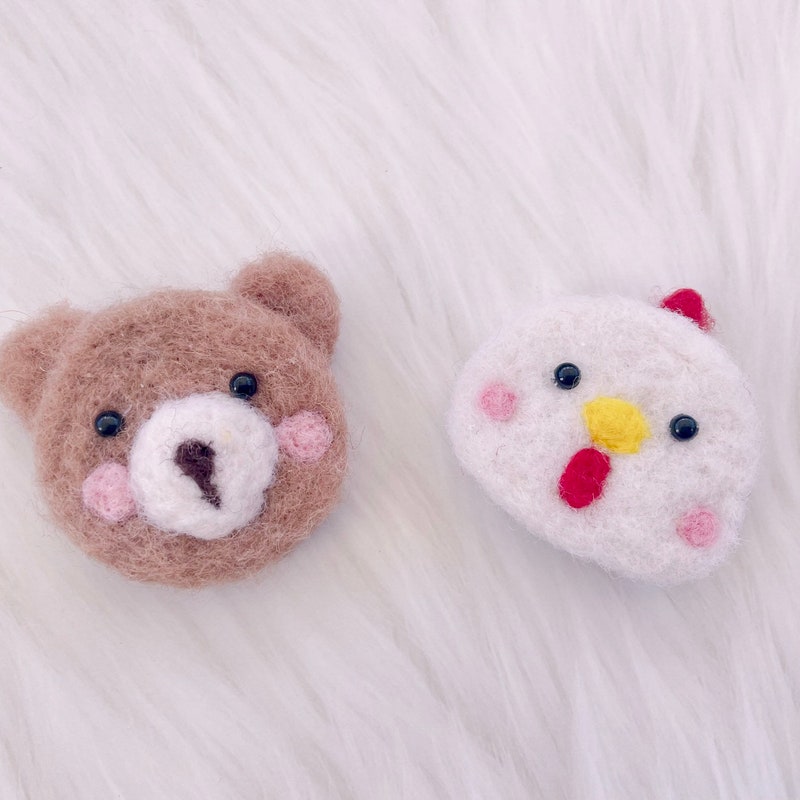 Felted Animals Hair Clip - Etsy