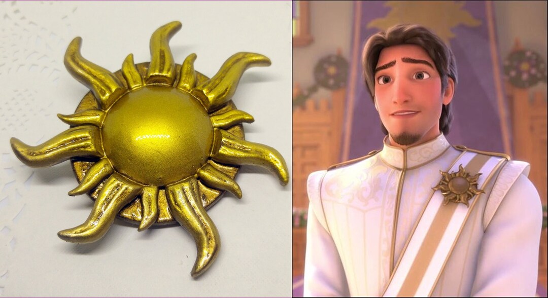 Sun Shaped Brooch, Costume Prop for Flynn Rider Cosplay Inspired From ...