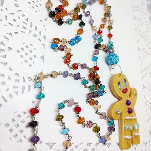 Gingy: Shrek-inspired Gingerbread Man Long Necklace With Crystal Beads ...