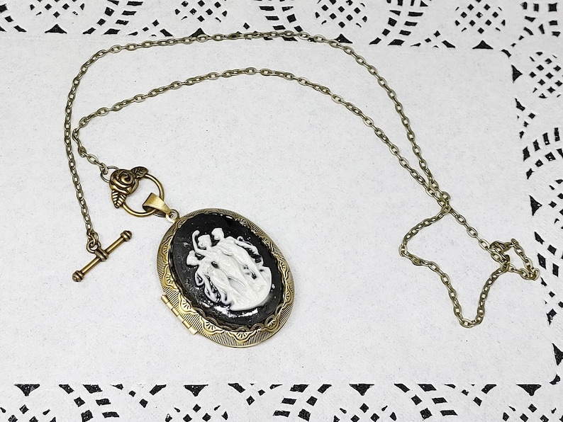 Agatha Harkness: Three Graces Cameo Locket Necklace Inspired by the One ...