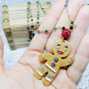 Gingy: Shrek-inspired Gingerbread Man Long Necklace With Crystal Beads ...