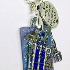 Resin Tardis Necklace, Doctor Who Quote Stamped Charm and Steampunk ...