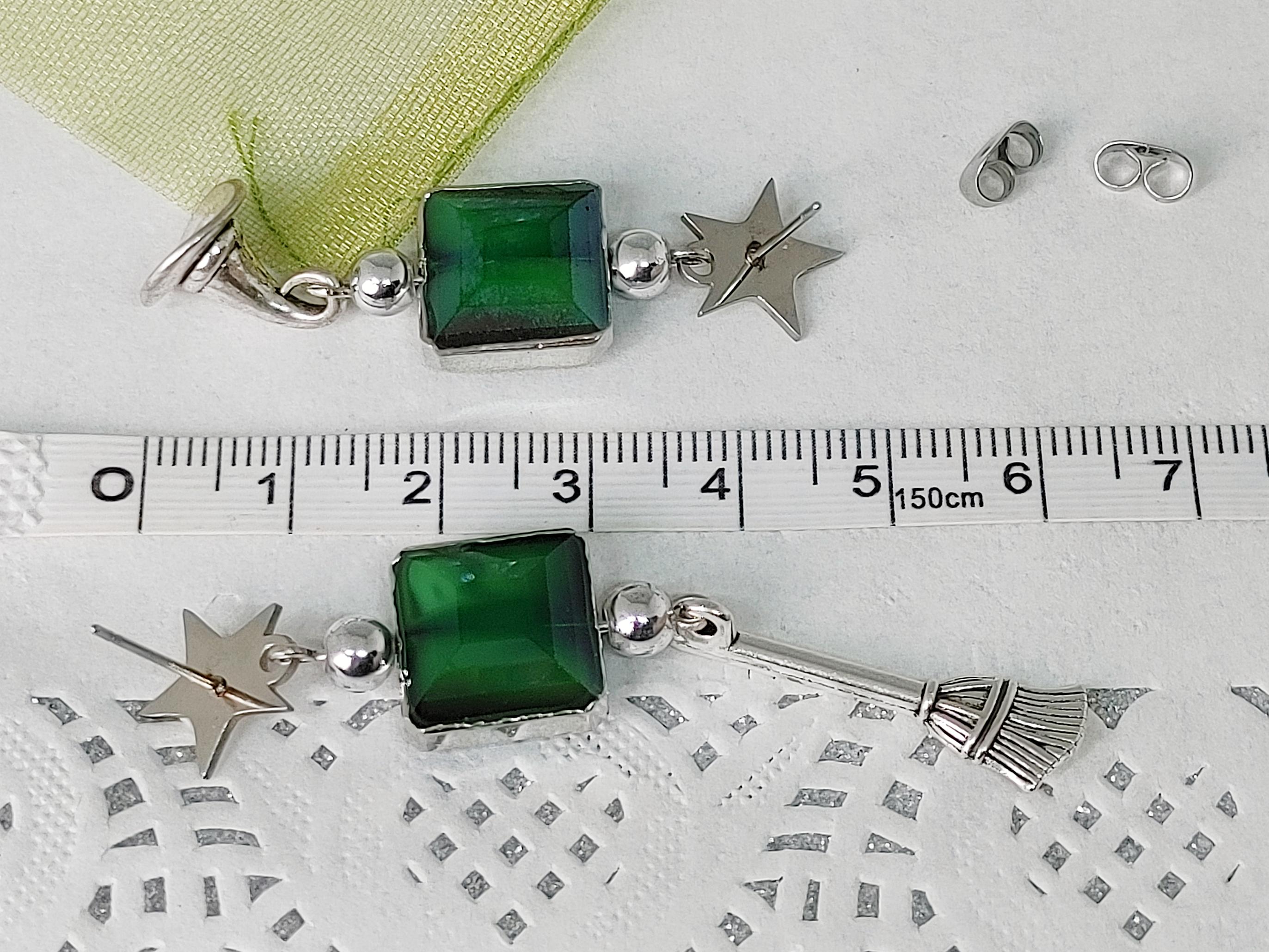 Wicked: Witches of OZ Elphaba and Glinda Inspired Pendant Earrings With ...