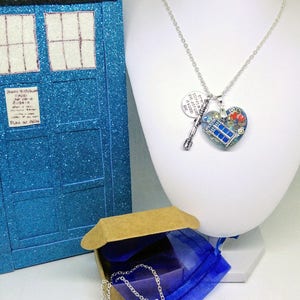 Resin Tardis Necklace, Doctor Who Quote Stamped Charm and Steampunk ...