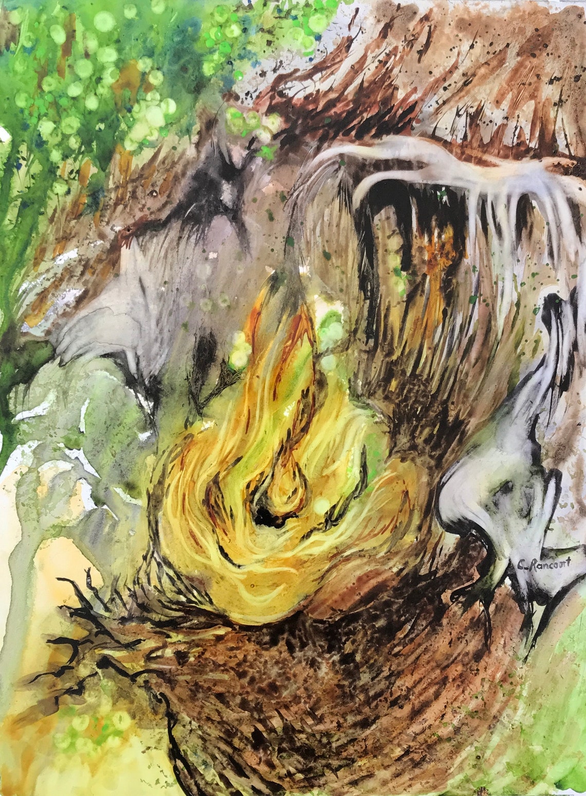 Abstract Tree Roots Original Watercolour, Mother Nature Tree Roots ...