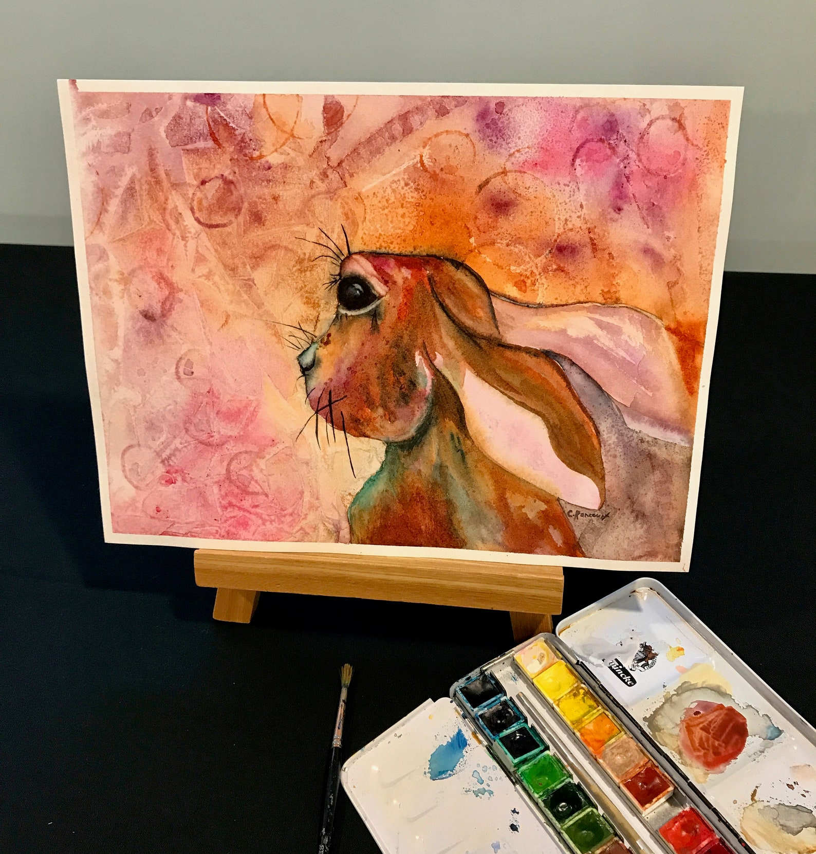 Buy Whimsical Rabbit Original Watercolour, Jackrabbit Painting, Nursery ...