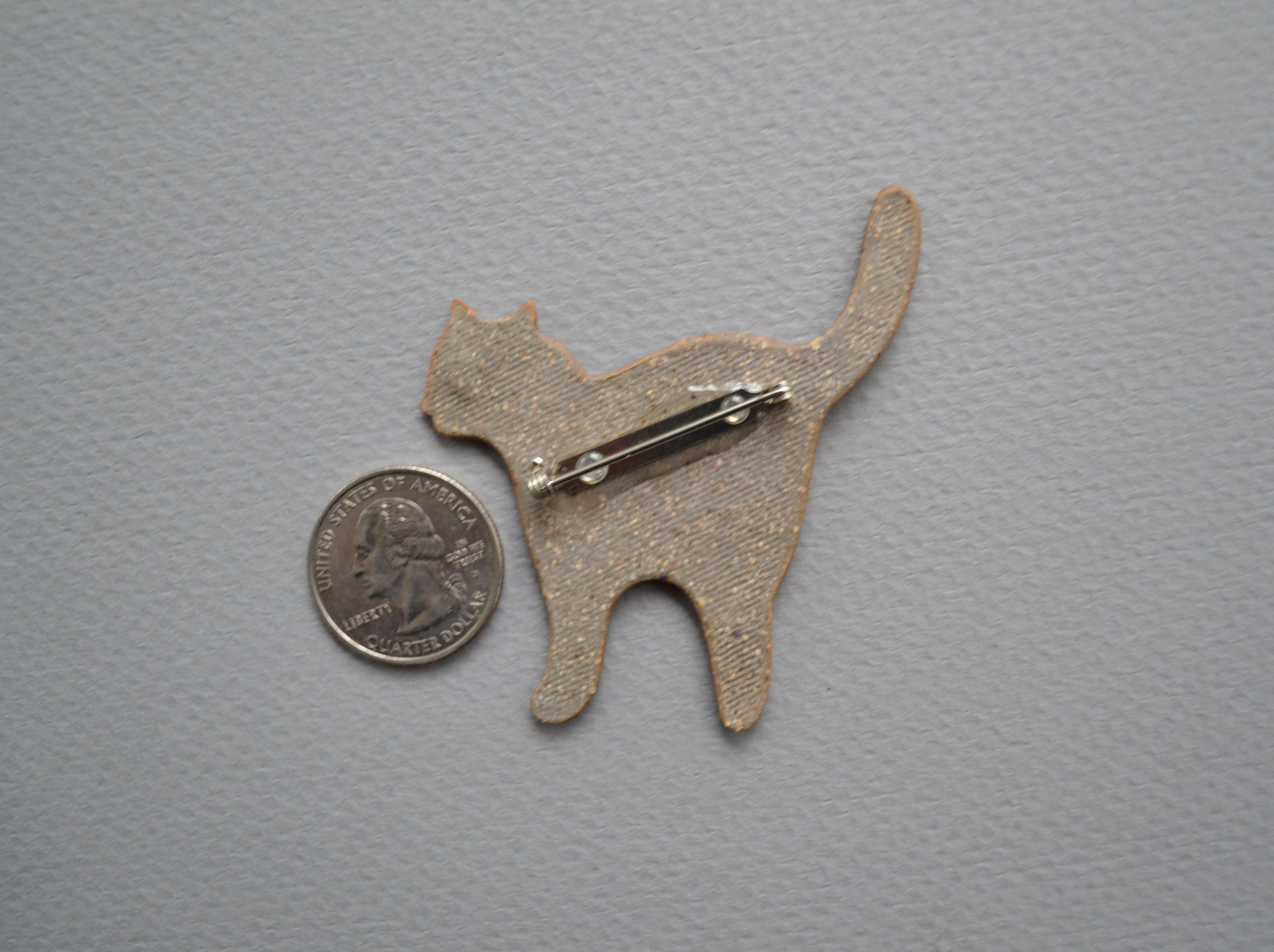 Blue Ceramic Cat Brooch Made From Stoneware Clay With Blue Satin Glaze ...