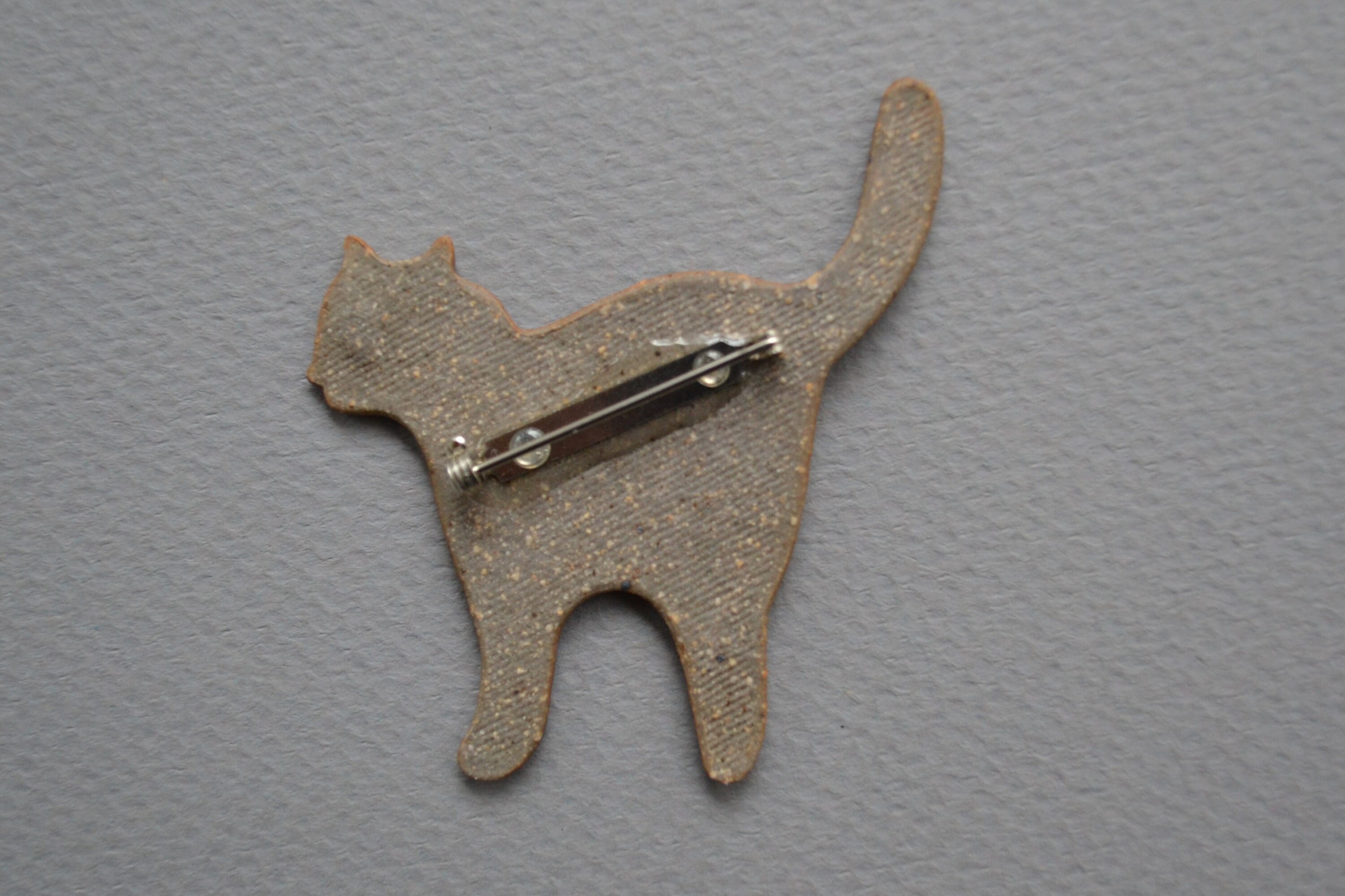 Blue Ceramic Cat Brooch Made From Stoneware Clay With Blue Satin Glaze ...