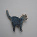 Blue Ceramic Cat Brooch Made From Stoneware Clay With Blue Satin Glaze ...