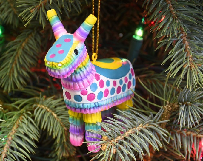 Set of 6 Woven Piñata Ornaments Christmas Handmade Palm Leaf Boho ...