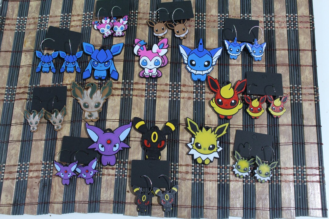 Pokemon Jewelry Earrings Eevee Sylveon Umbreon Flareon Jolteon Vaporeon ...