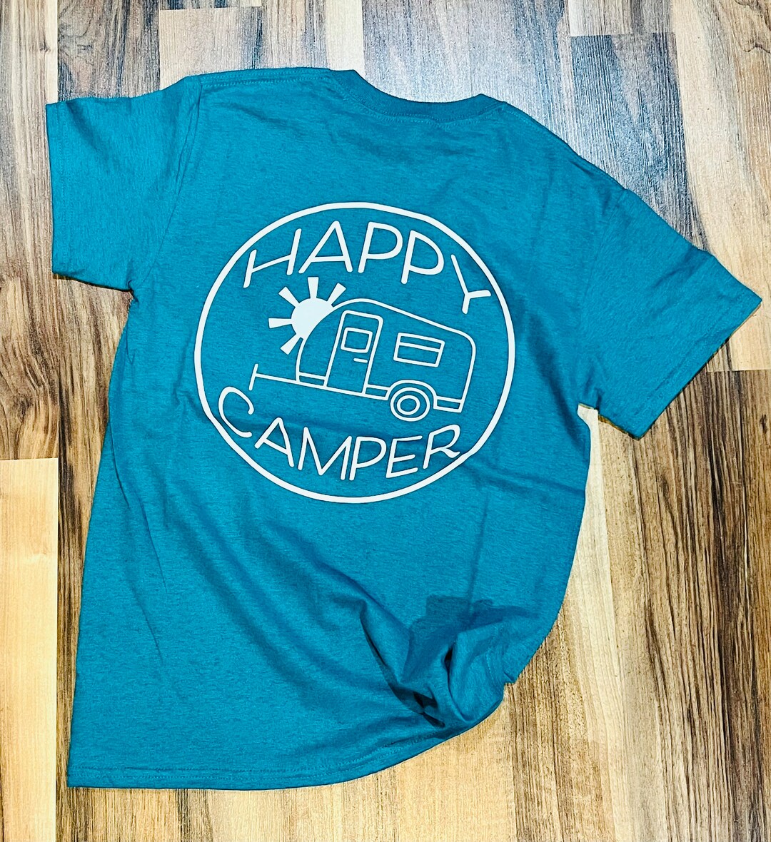 Smiley Happy Camper T-shirt - Etsy