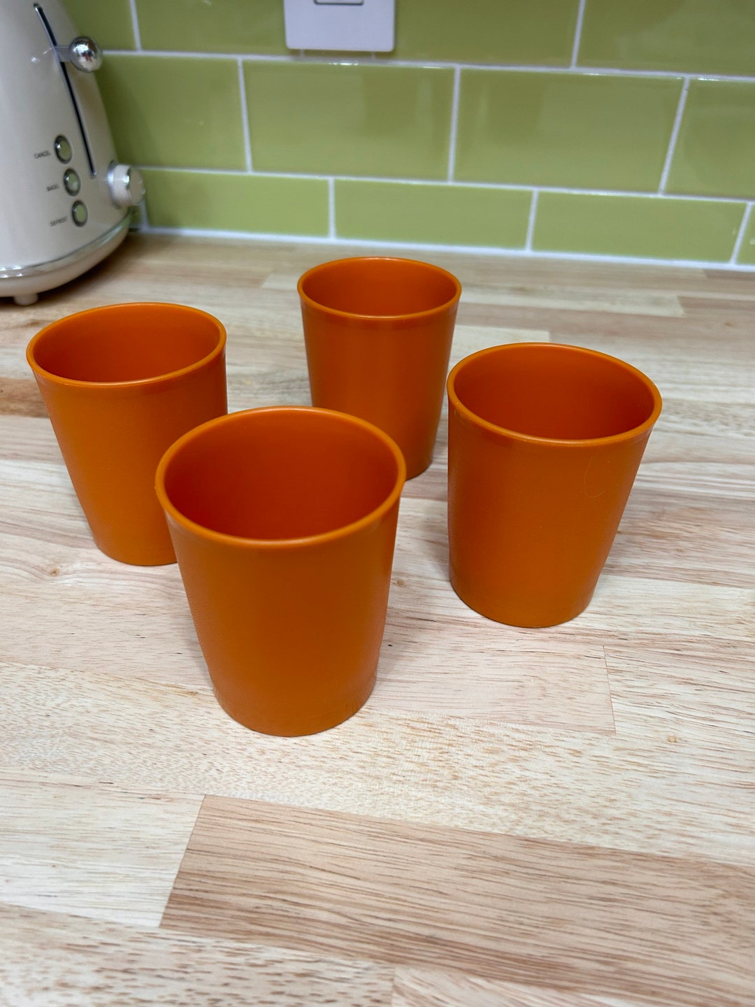 Vintage Tupperware Cups, Set of Four, Retro, Brown, Plastic - Etsy