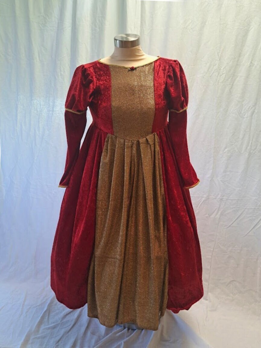 Red Velvet Renaissance Gown Kid's Costume - Etsy