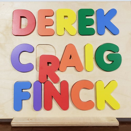 Wooden Name Puzzle for Three Names Custom Personalized - Etsy