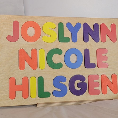 Wooden Name Puzzle for Three Names Custom Personalized - Etsy