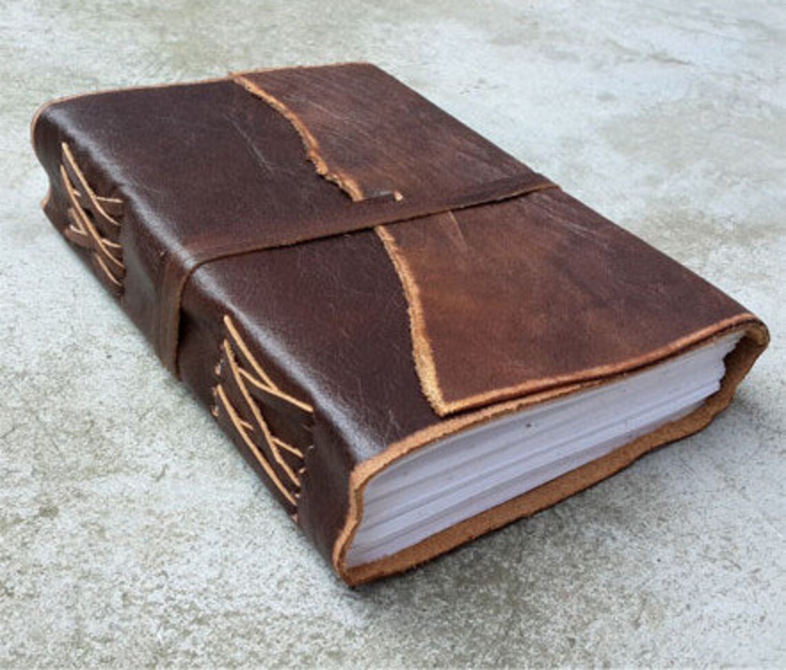 Antique Dark Brown Leather Journal Diary handmade With - Etsy