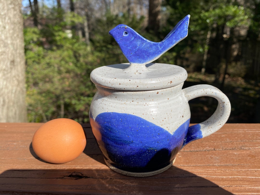 Microwave Egg Cooker, Bird Lid, Speckled White and Blue - Etsy