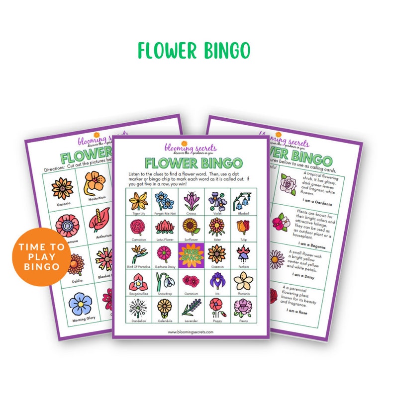 Garden Bingo Bundle: Flower, Plant & Garden Games (PDF Download) - Etsy