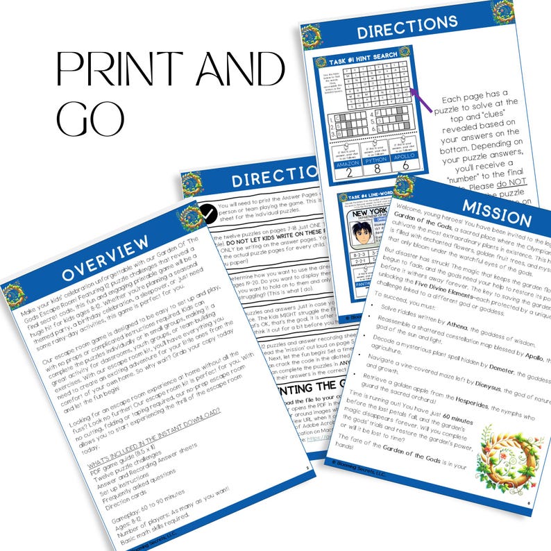 Greek Mythology Escape Room: Printable Puzzle Adventure (download ...