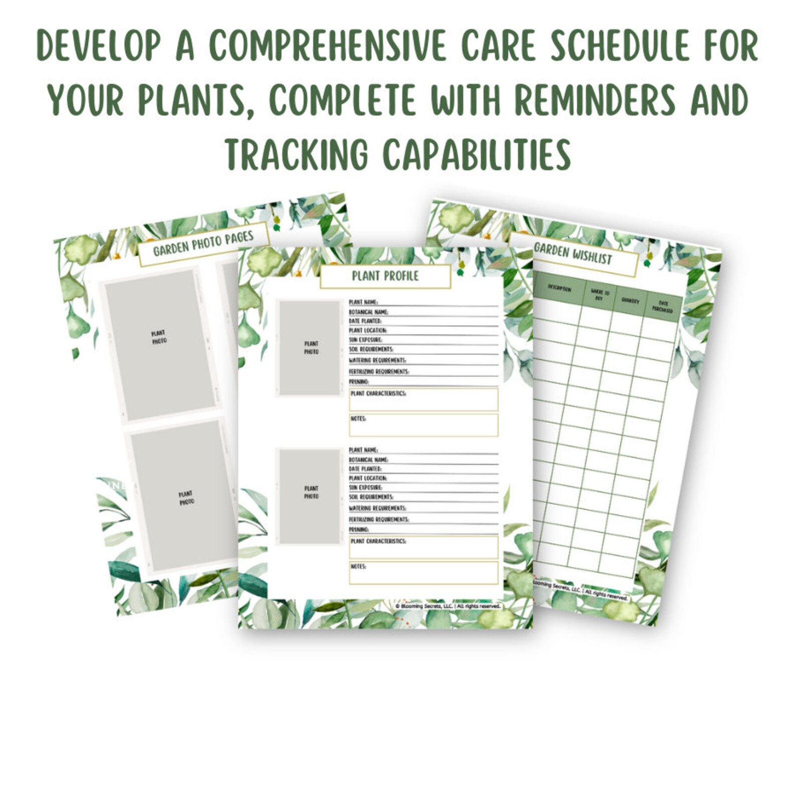 Printable Garden Planner: Plant Planner, Tracker & Task Organizer (PDF ...