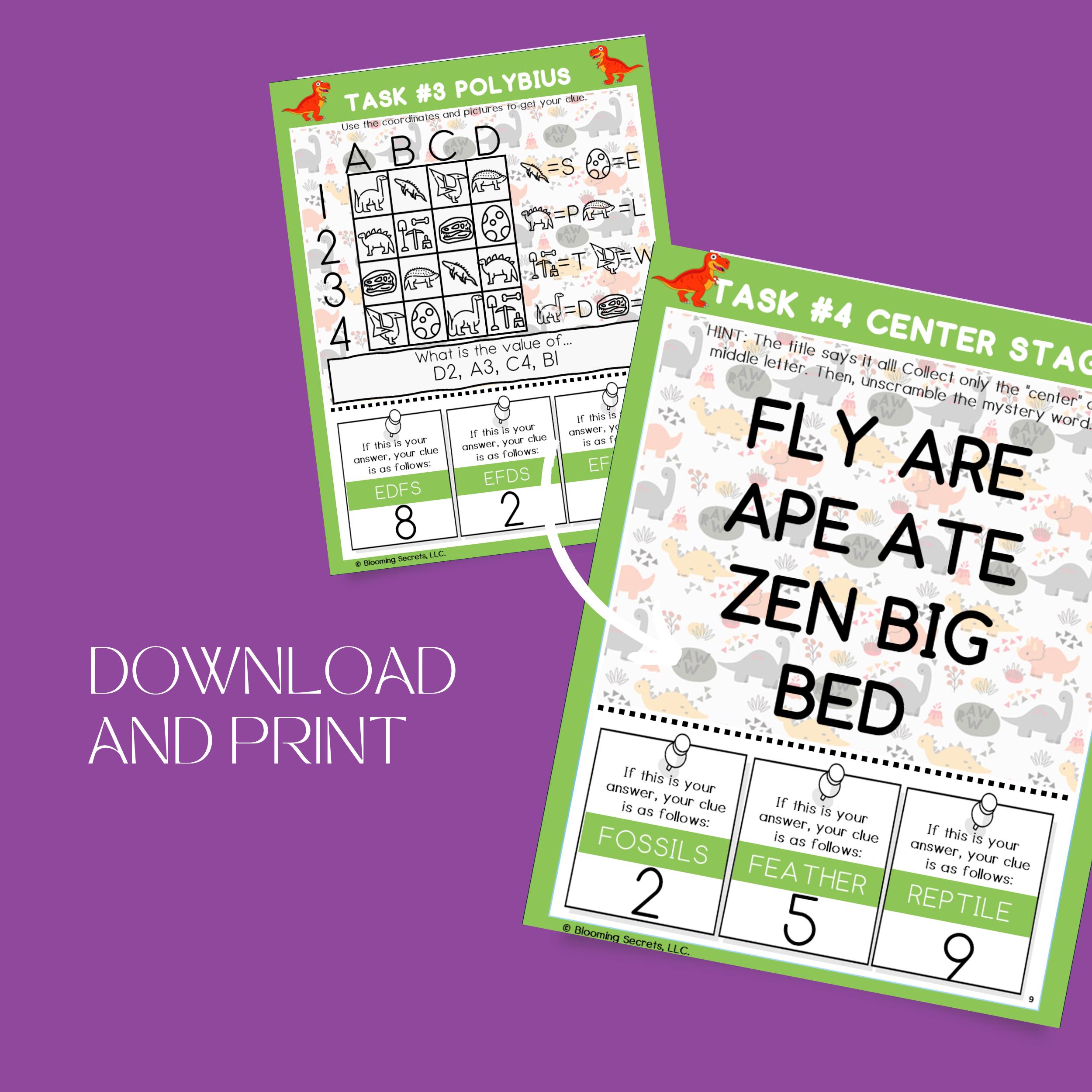 Fossil Forest Escape Room Game: Dinosaur Adventure (printable) - Etsy