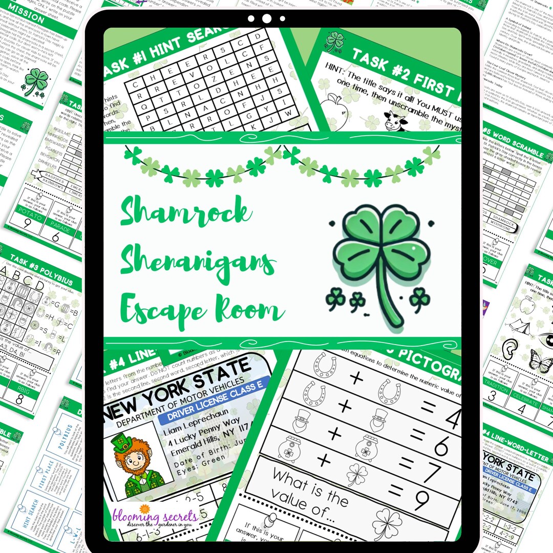 St. Patrick's Day Escape Room Game: Shamrock Shenanigans, Kids 6-8 ...
