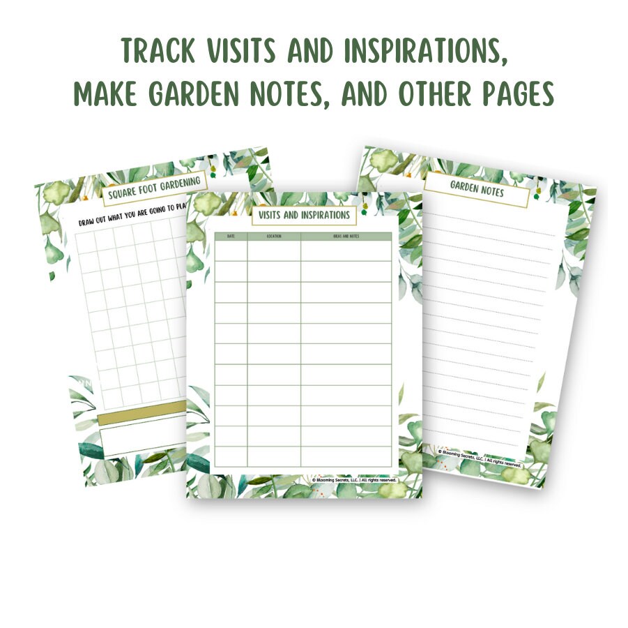 Printable Garden Planner: Plant Planner, Tracker & Task Organizer (PDF ...