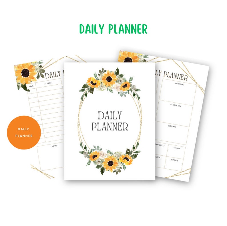 2024 Printable Sunflower Calendar & Planner Calendars Daily and Weekly ...
