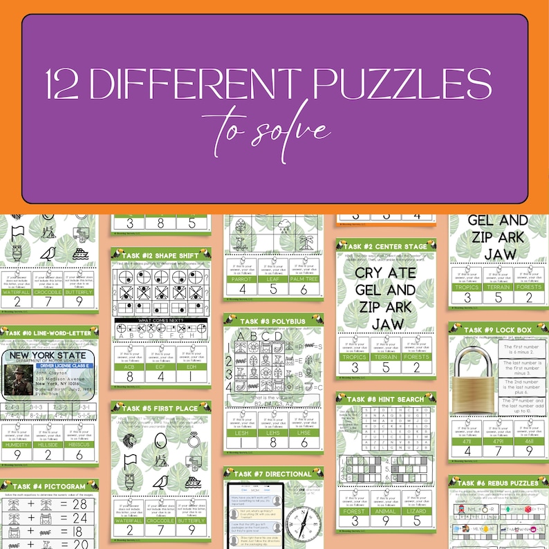 Tropical Jungle Escape Room Game Printable Escape Room Adventure for ...